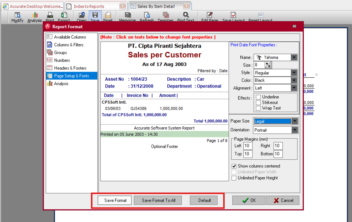 Perbedaan Save Format, Save Format To All Dan Default