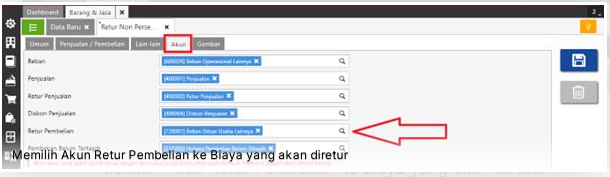 Retur Pembelian Atas Biaya dari Transaksi Faktur Pembelian