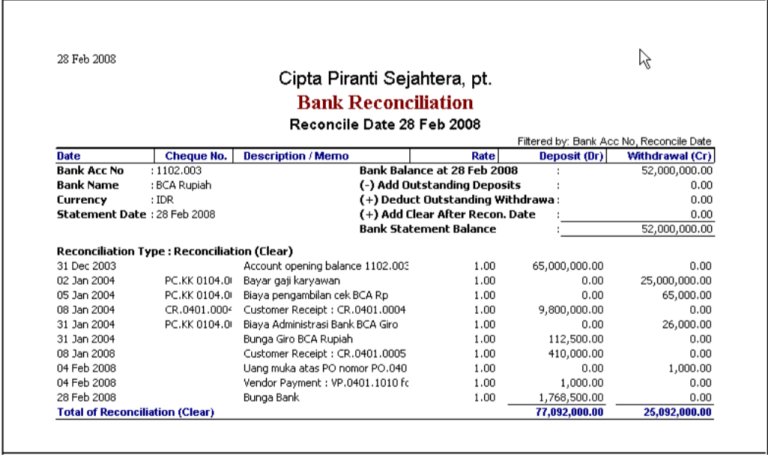 Fitur Rekonsiliasi Bank [Bank Reconcile] pada Accurate 5 - PROFESIONAL ...