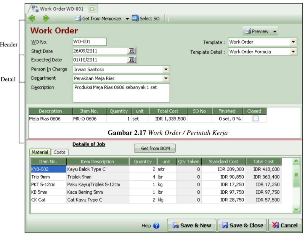 Membuat Work Order (Perintah Kerja) di Aktivitas Manufaktur (Pabrikasi ...
